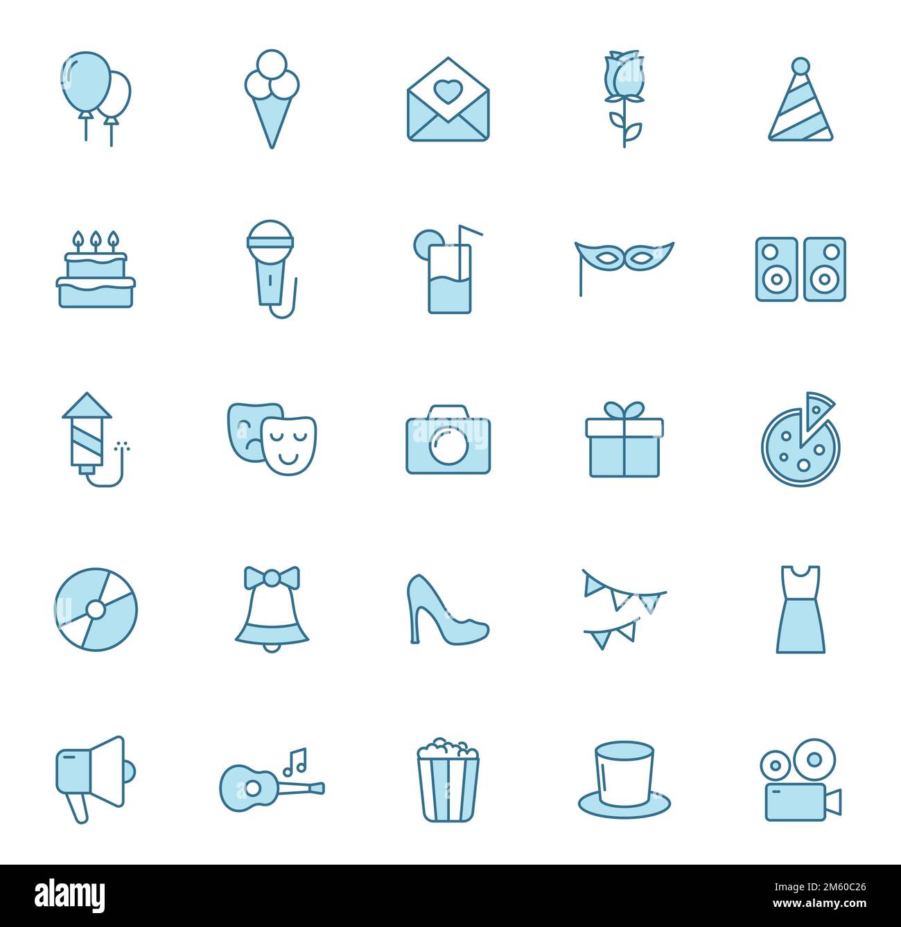 party line vector icons in two colors isolated on white background ...