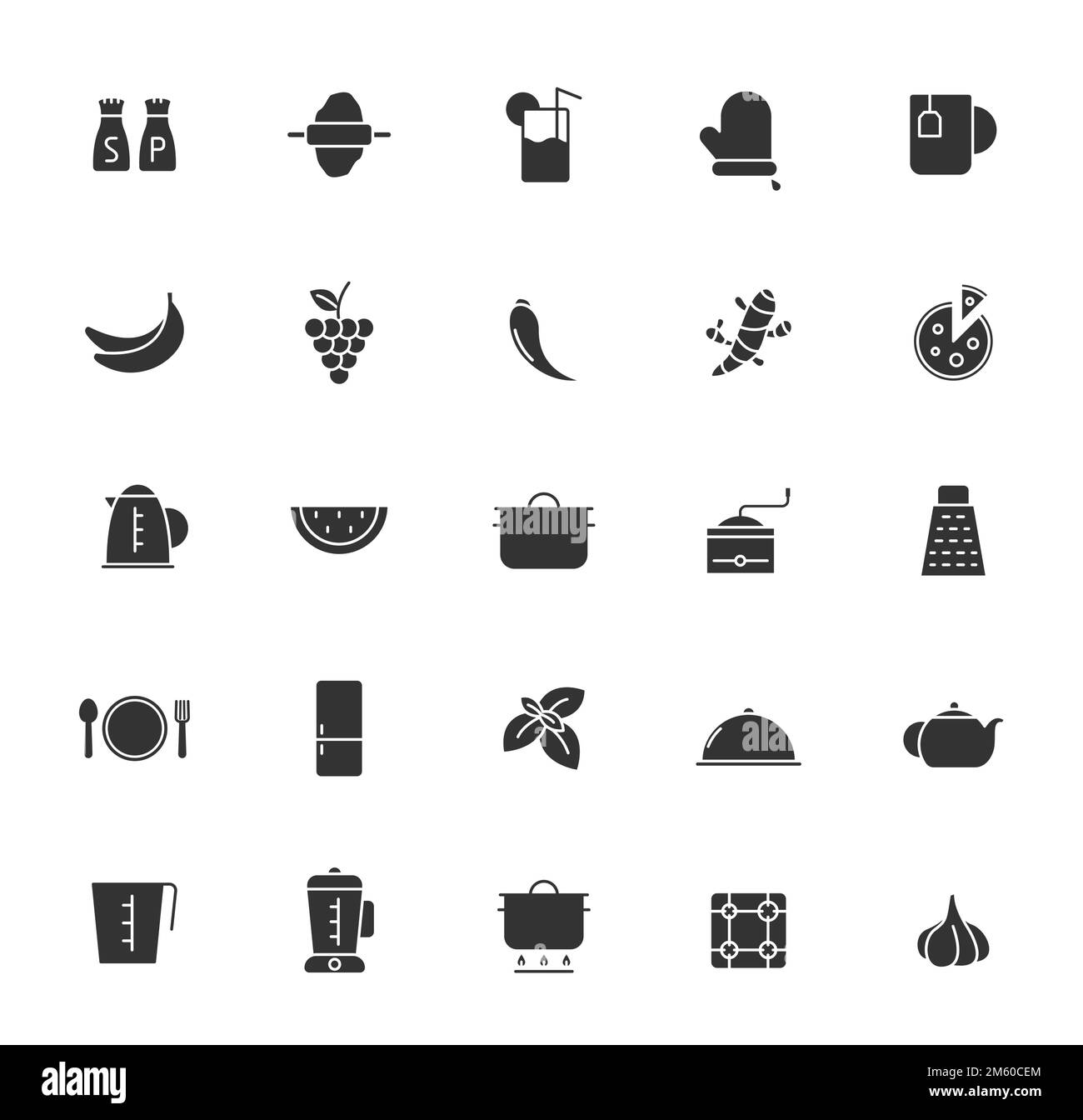 kitchen silhouette vector icons isolated on white Stock Vector Image ... kitchen silhouette vector icons isolated on white Stock Vector Image ...