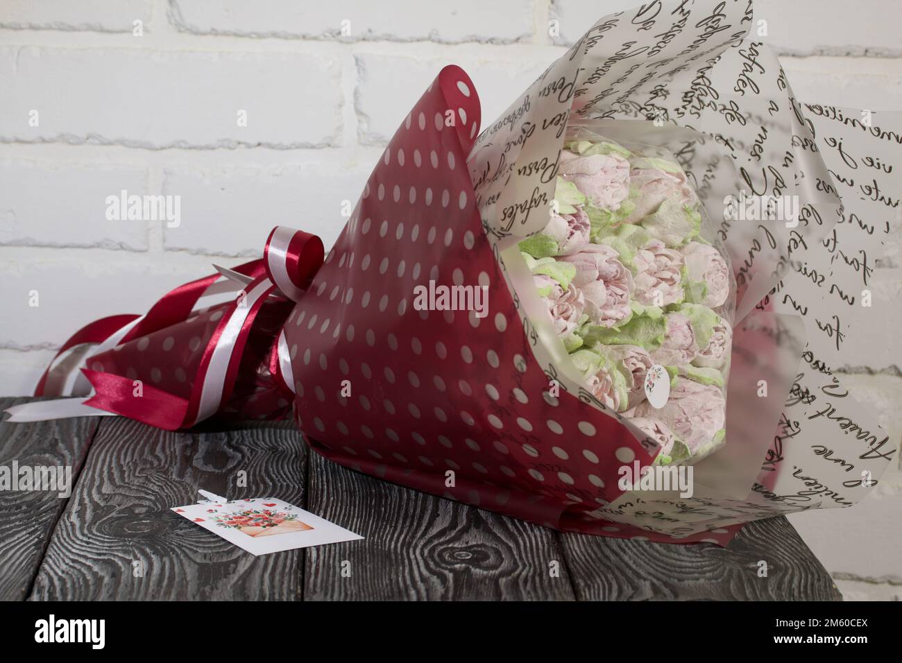 Marshmallow bouquet. Zephyr tulips. Natural homemade marshmallow ...