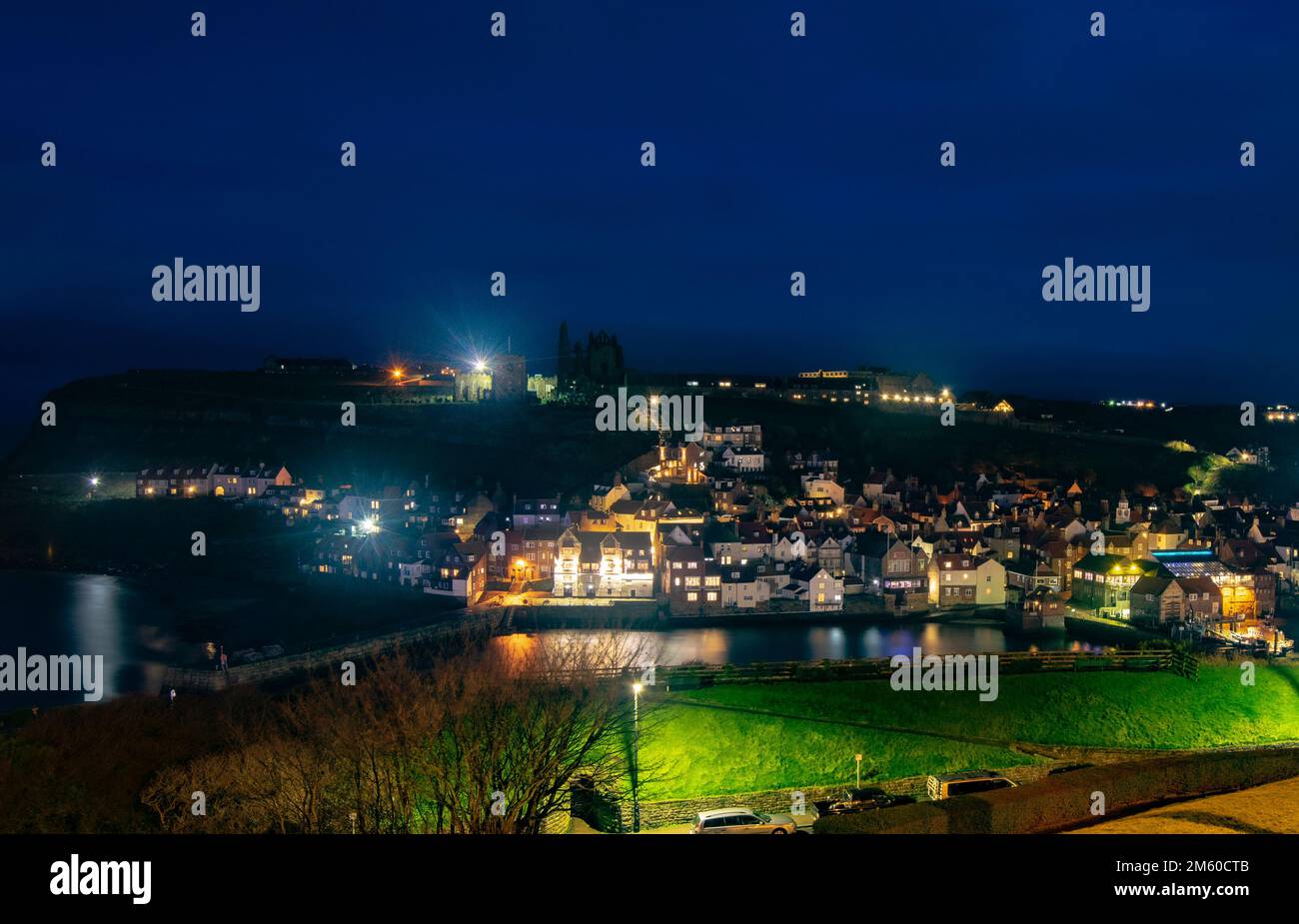 Whitby harbour night lights hi-res stock photography and images - Alamy