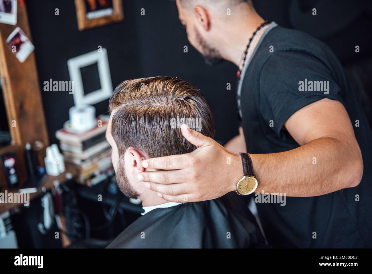 Barber in front barbershop in hi-res stock photography and images - Alamy