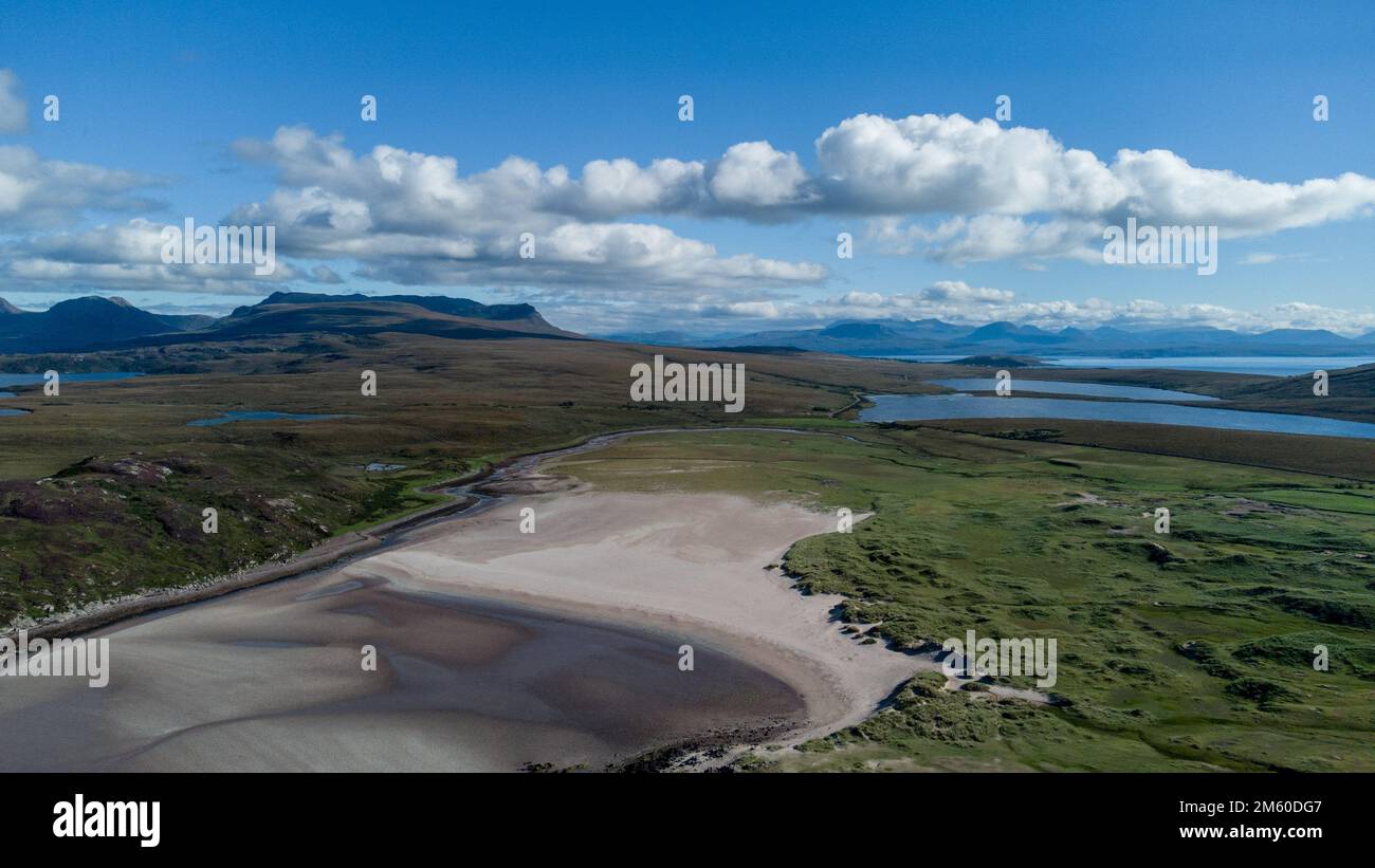 Achnahaird Beach Ross and Cromarty with the mountains of the North West ...