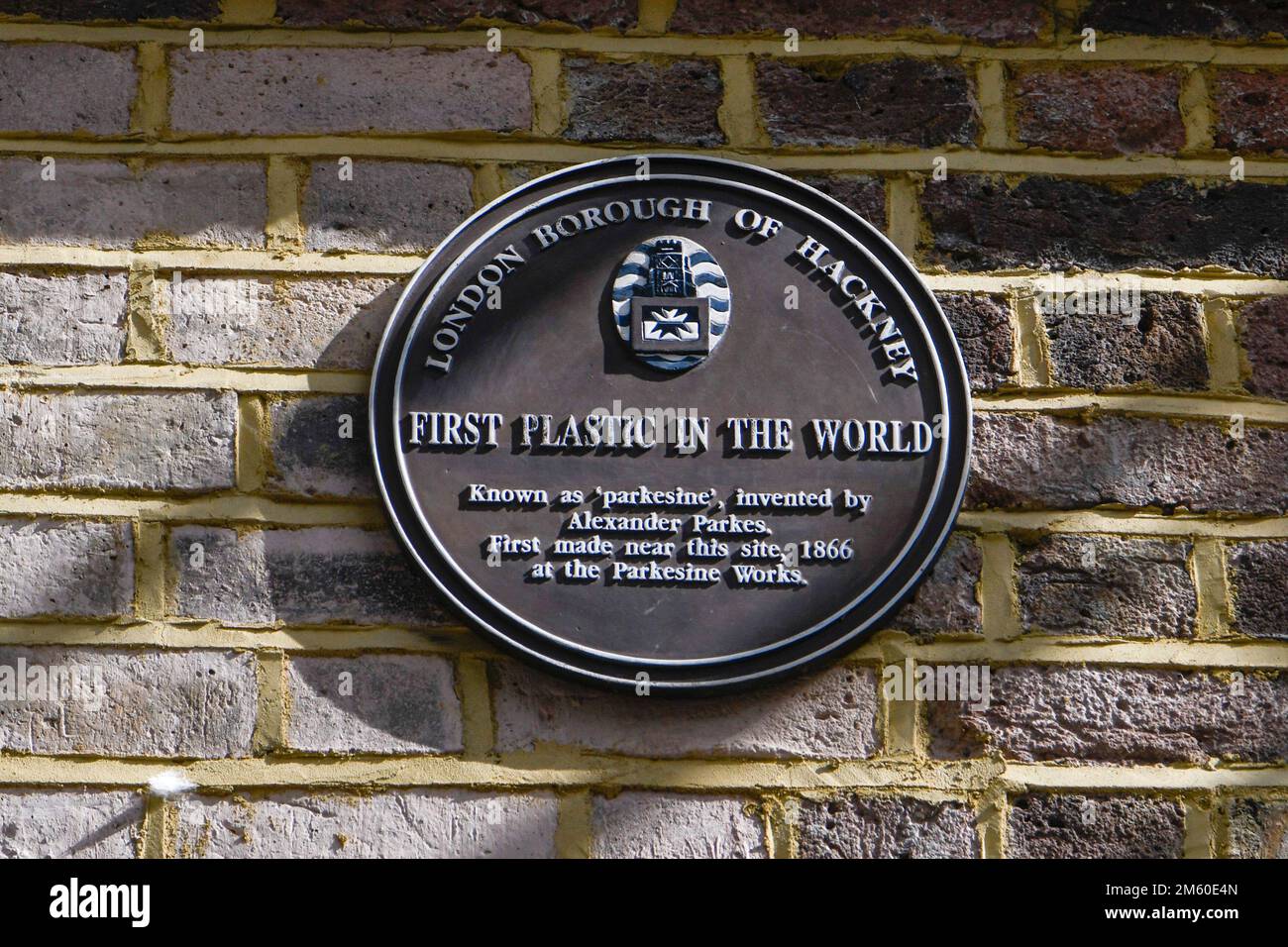 Plaque for first plastic made in the world Stock Photo - Alamy