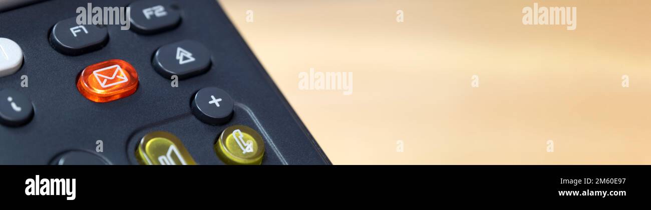 Phone console with new message notification and envelope icon, concepts ...