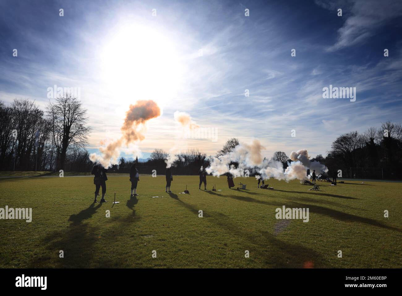 Feldafing, Germany. 01st Jan, 2023. The shooters of the Upper Bavarian ...