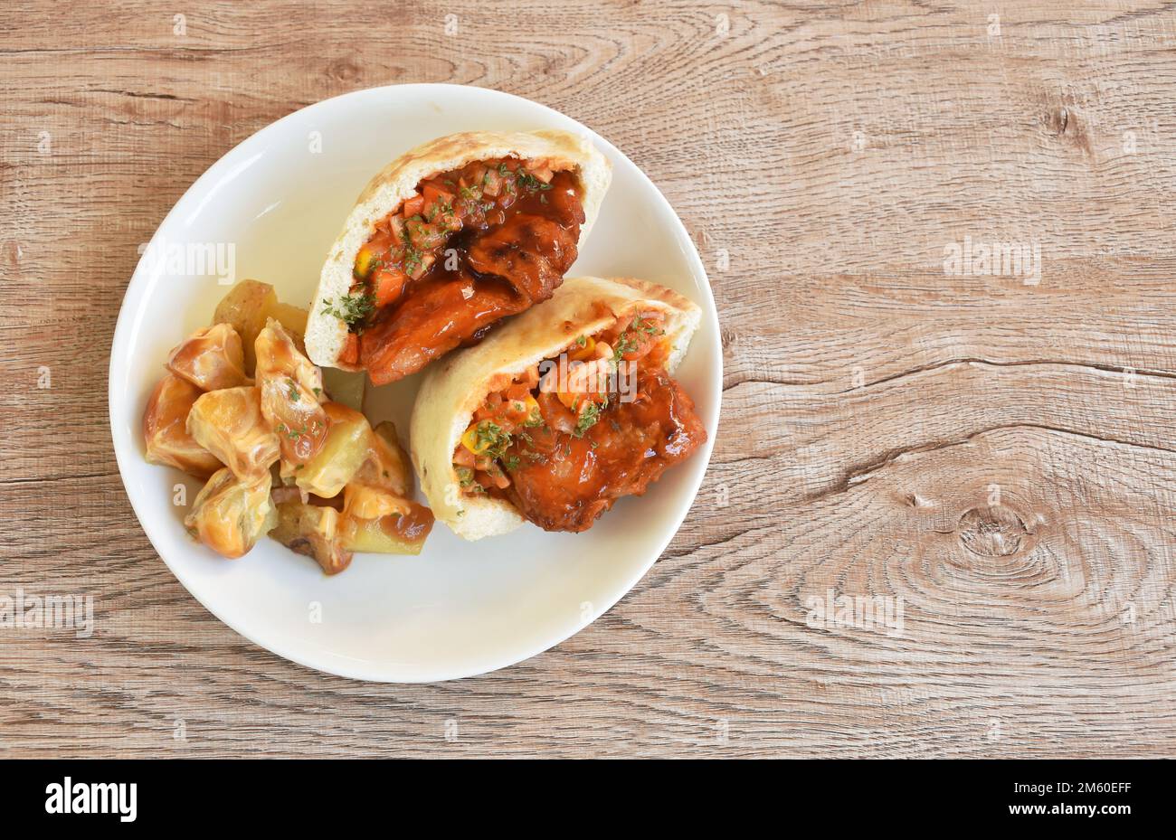 Peta Mexican food stuffed chicken with sauce with baking potato ...