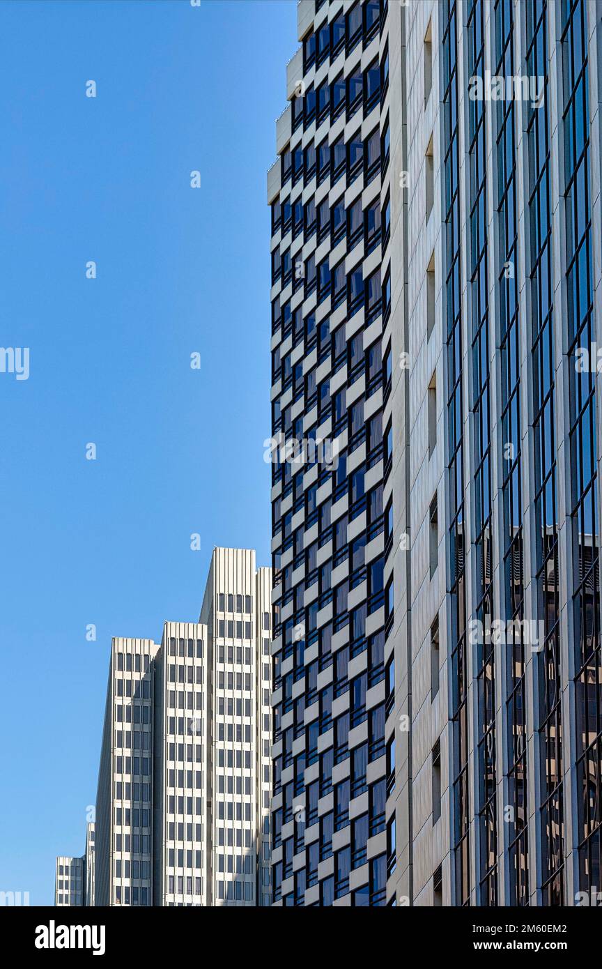 Skyscrapers with glass facades, modern architecture in the Financial ...