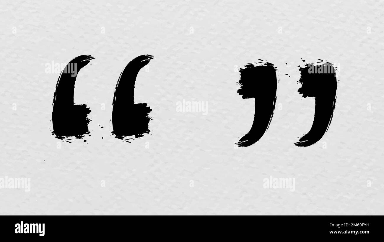Quotation mark sign brush stroke style typography vector Stock Vector ...