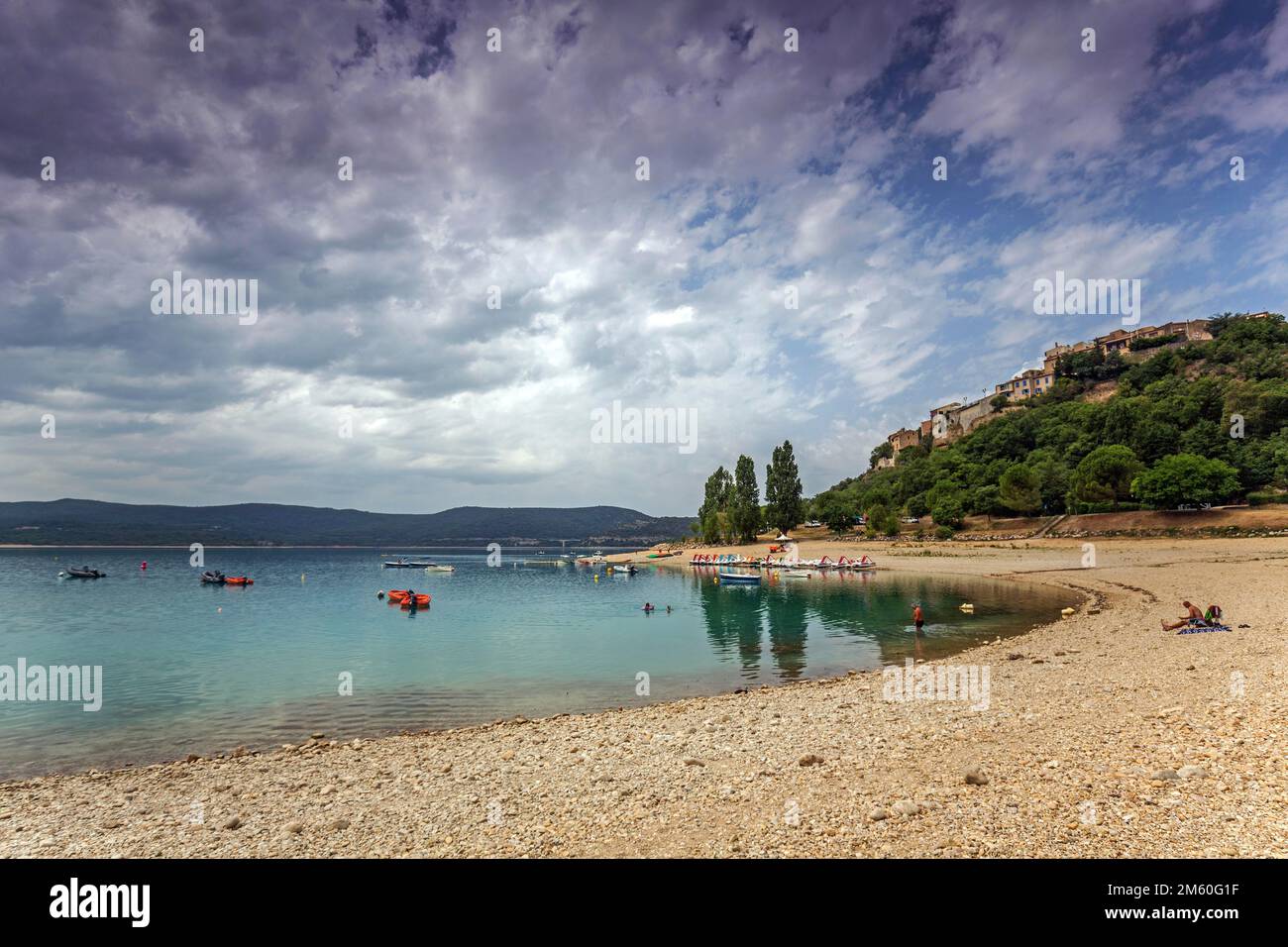 Beach in Sainte Croix du Verdon, Lac de Sainte-Croix, Provence-Alpes ...