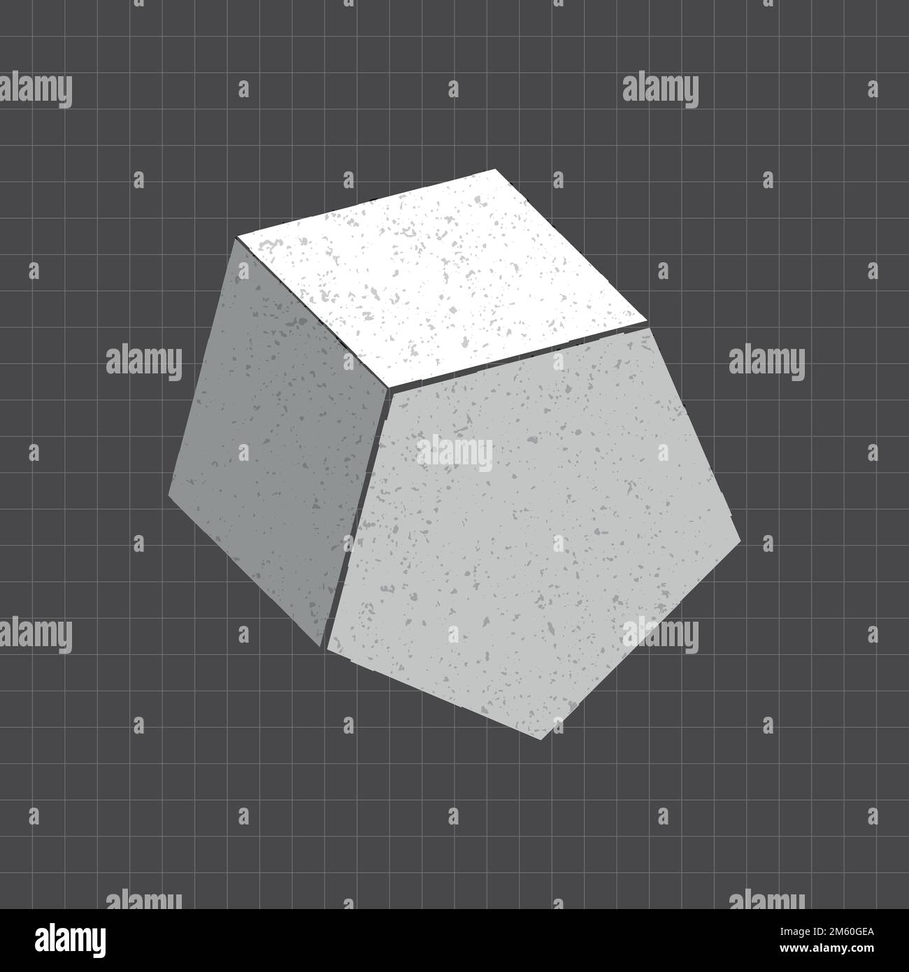 Gray 3D pentagonal prism on a black background vector Stock Vector ...