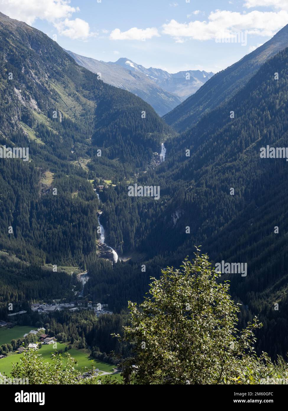 View of the Krimml Waterfalls from the Gerlos Pass, Gerlos Pass, Hohe ...