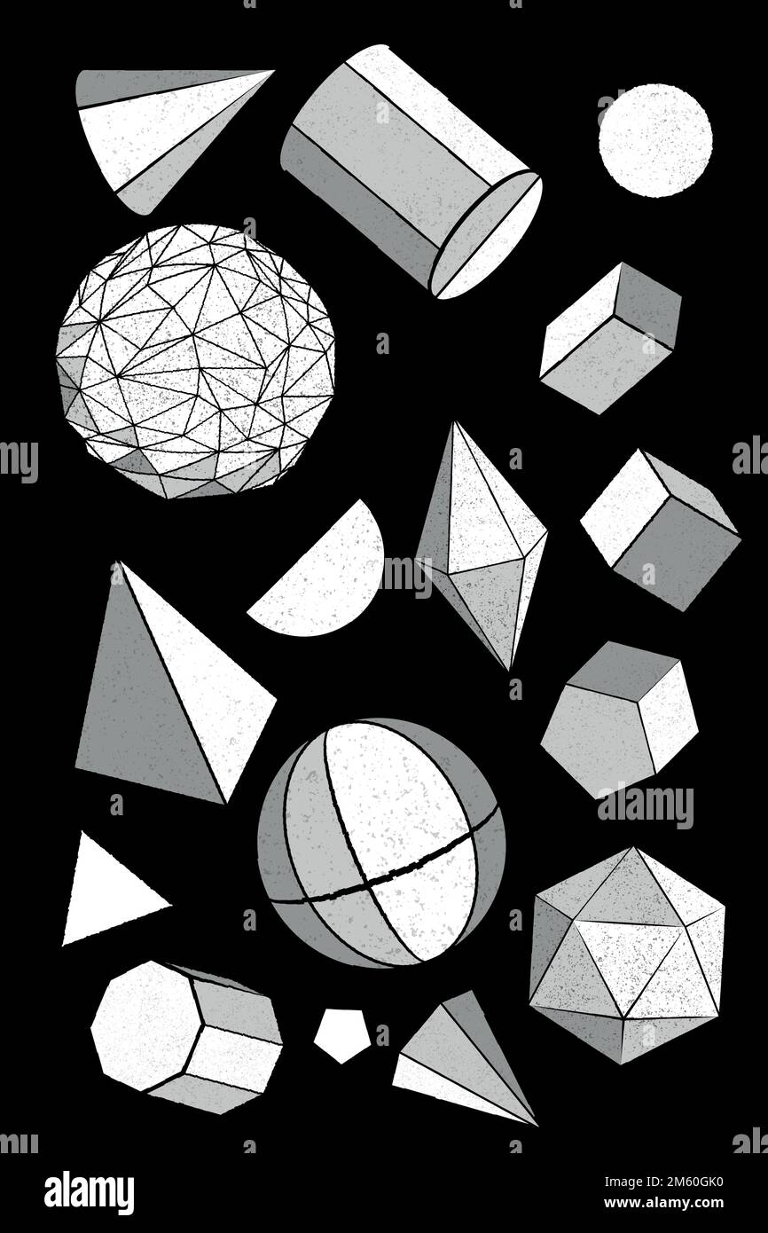 3D geometric shape set vector Stock Vector Image & Art - Alamy