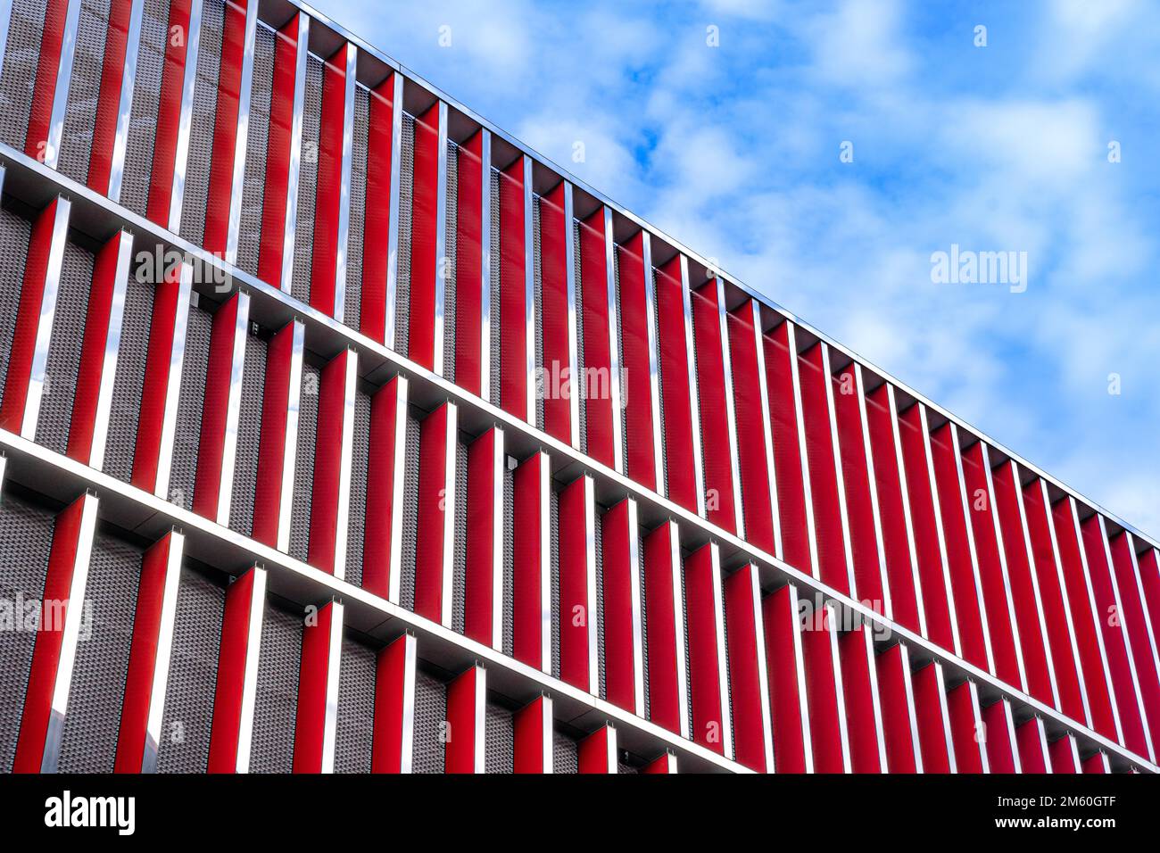 Building with red windows, Frankfurt, Germany Stock Photo - Alamy