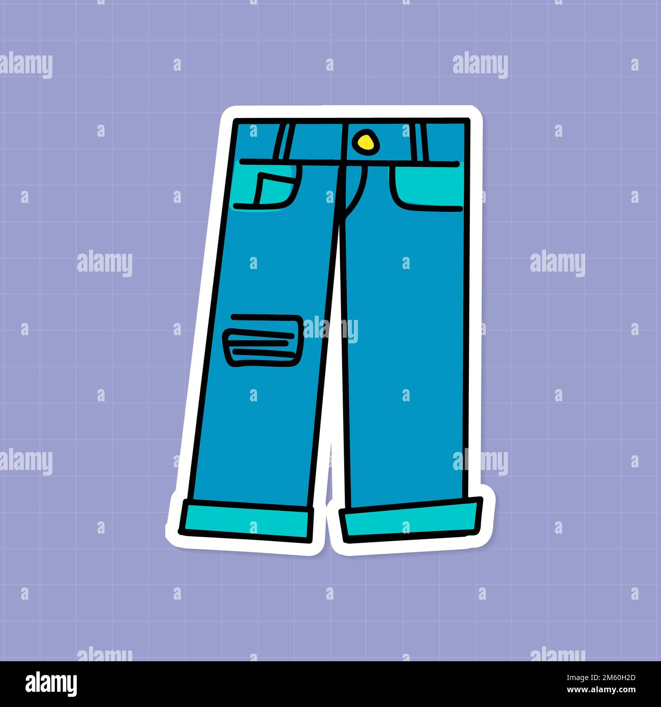 Boyfriend jeans sticker with a white border vector Stock Vector Image ...