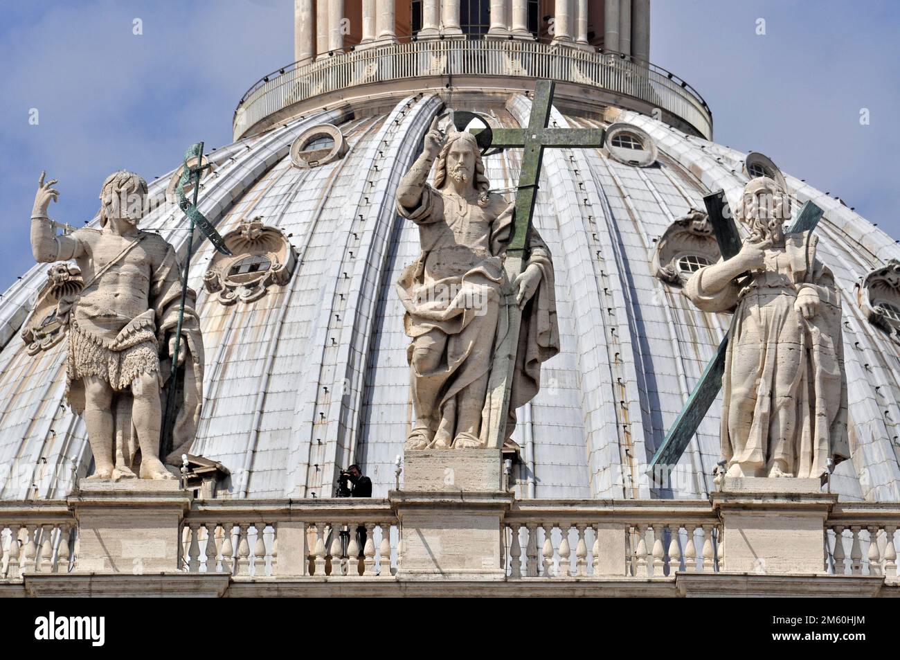 Monumental statues Apostle John the Baptist, Jesus Christ as the Risen ...