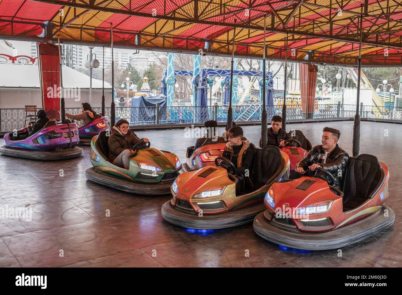 Ankara, Turkey. 31st Dec, 2022. Young people are seen having fun by ...