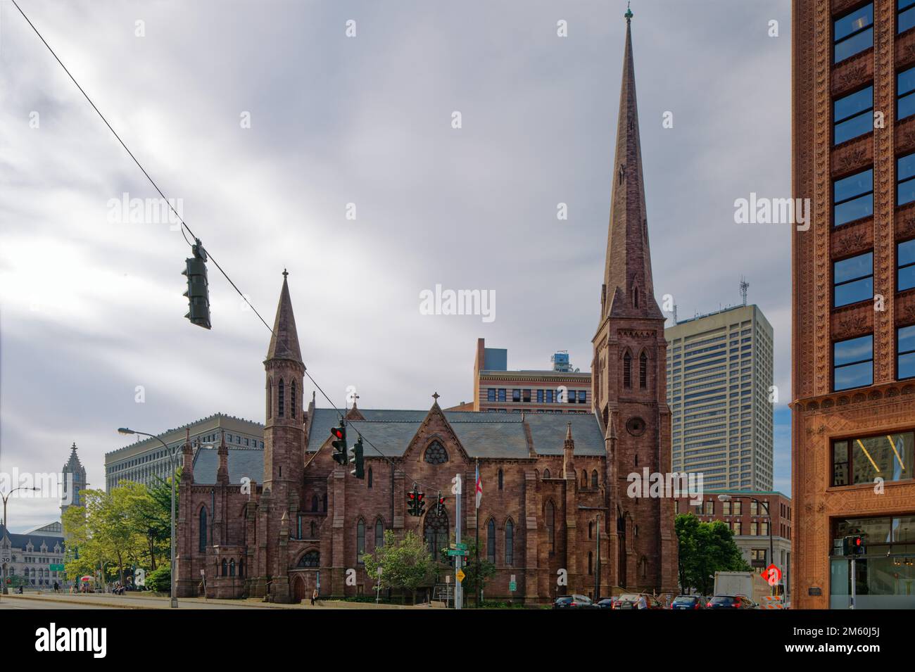 St. Paul’s Episcopal Cathedral is a landmark church of red sandstone ...