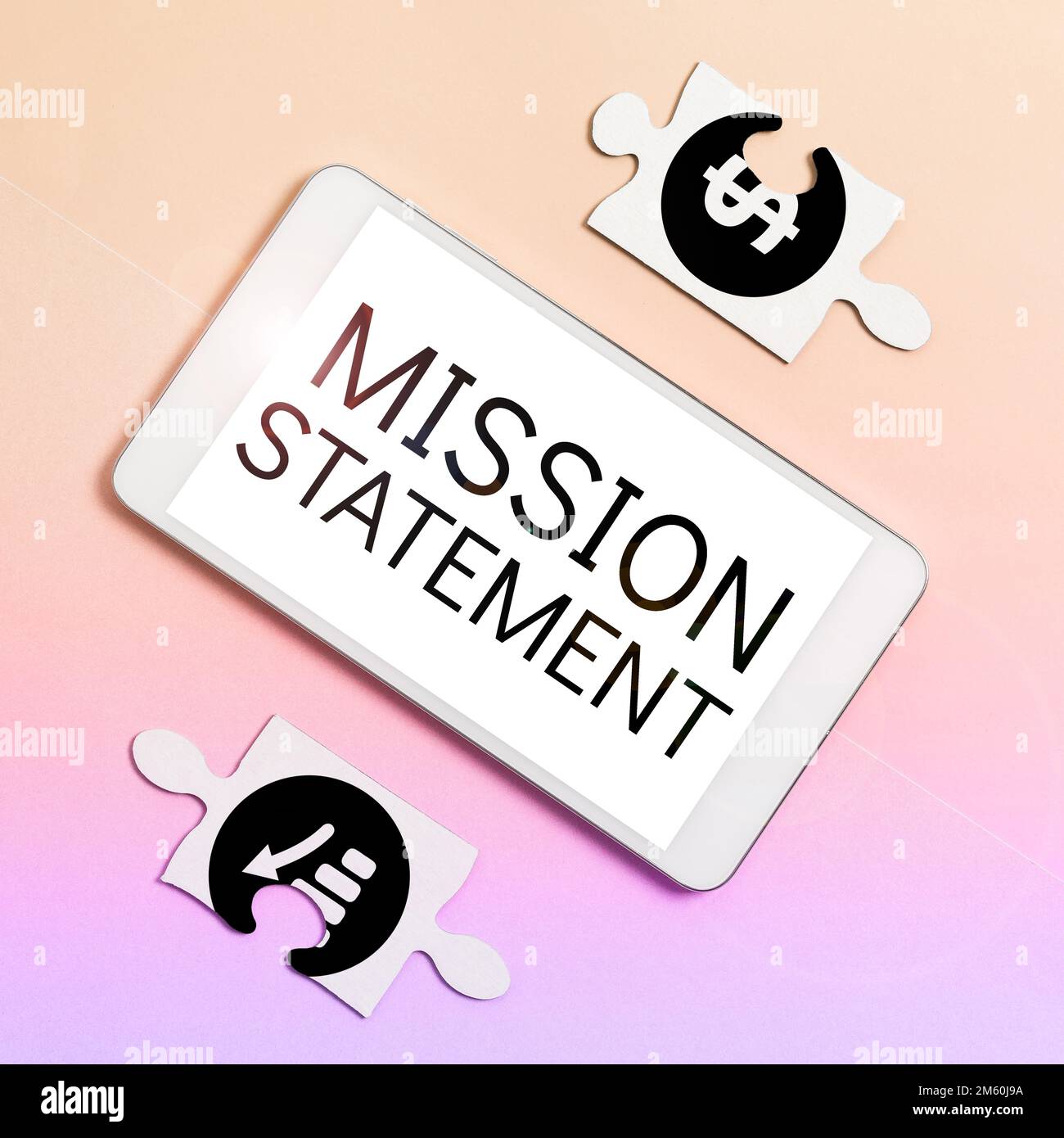 Sign displaying Mission Statement. Business approach Formal summary of ...