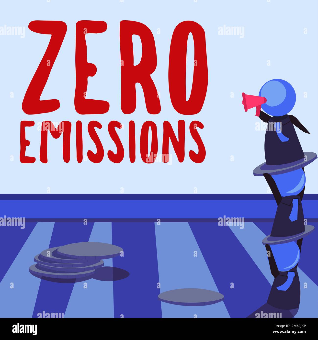 Conceptual display Zero Emissions. Business idea emits no waste ...
