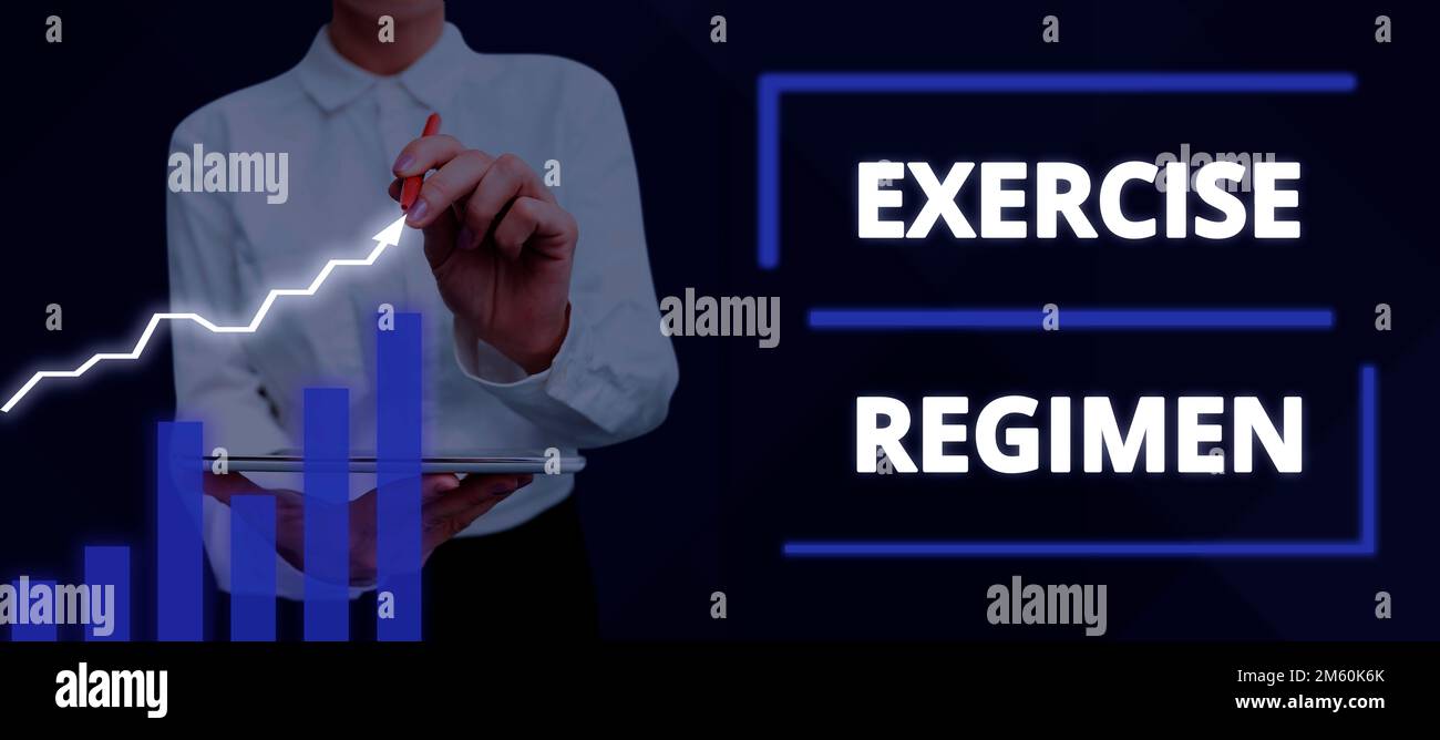 Conceptual display Exercise Regimen. Word for move body energetically ...