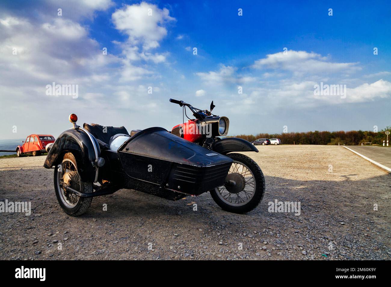 Motorbike with sidecar, classic car, VEB Motorradwerk Zschopau, MZ ...