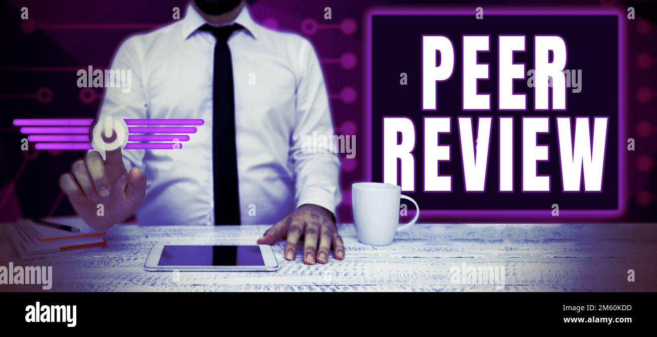 Inspiration showing sign Peer Review. Business overview To be peaceful ...