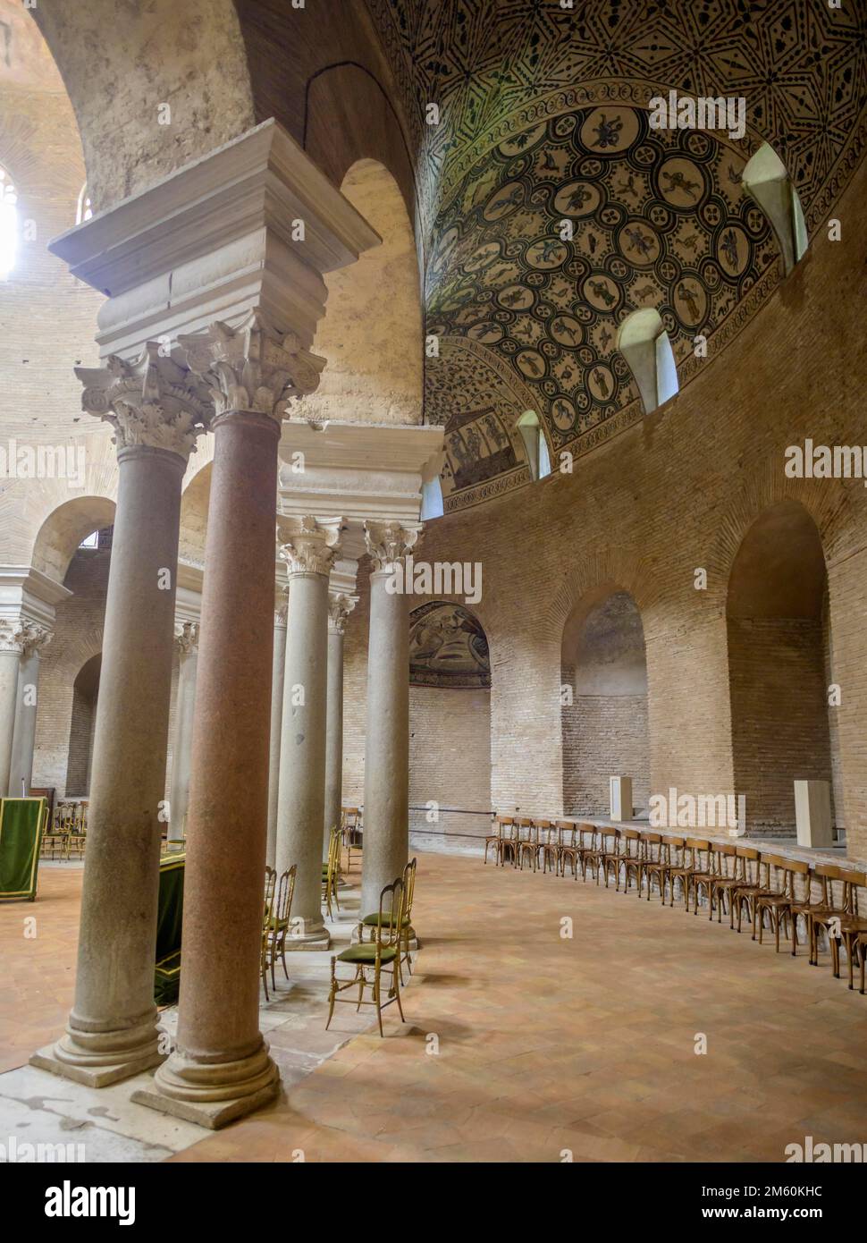 Mausoleum of Santa Costanza with ceiling mosaics, Rome, Italy Stock ...