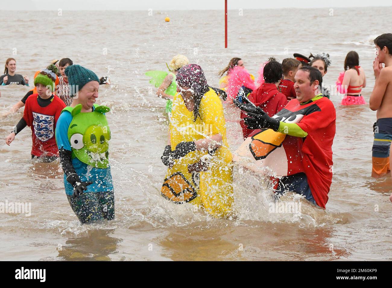 Lyme Regis, Dorset, UK. 1st January 2023. Hundreds of New Years Day ...