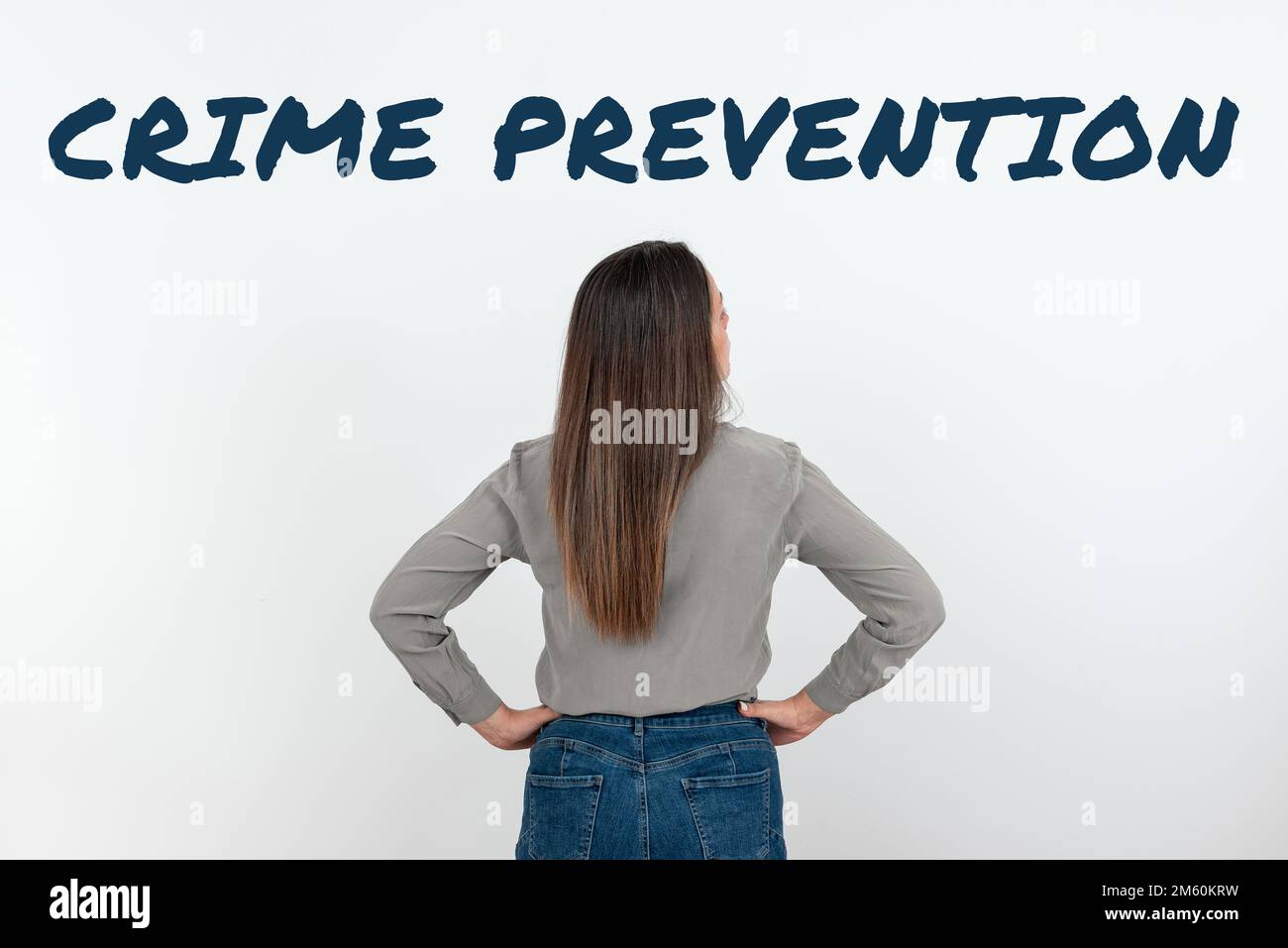 Hand writing sign Crime Prevention. Business concept Federal Offense ...