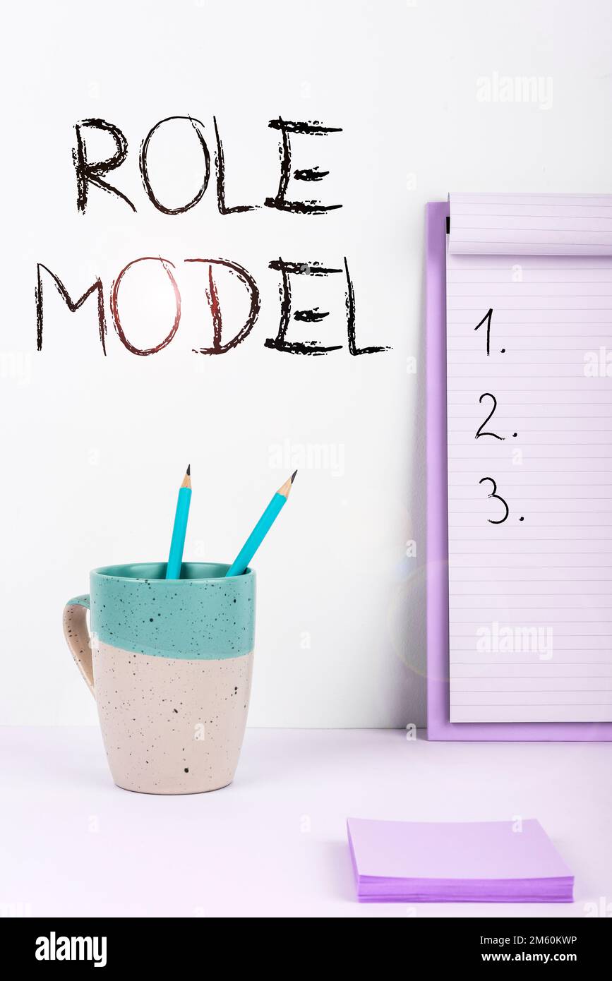 Text showing inspiration Role Model. Business overview a person looked ...