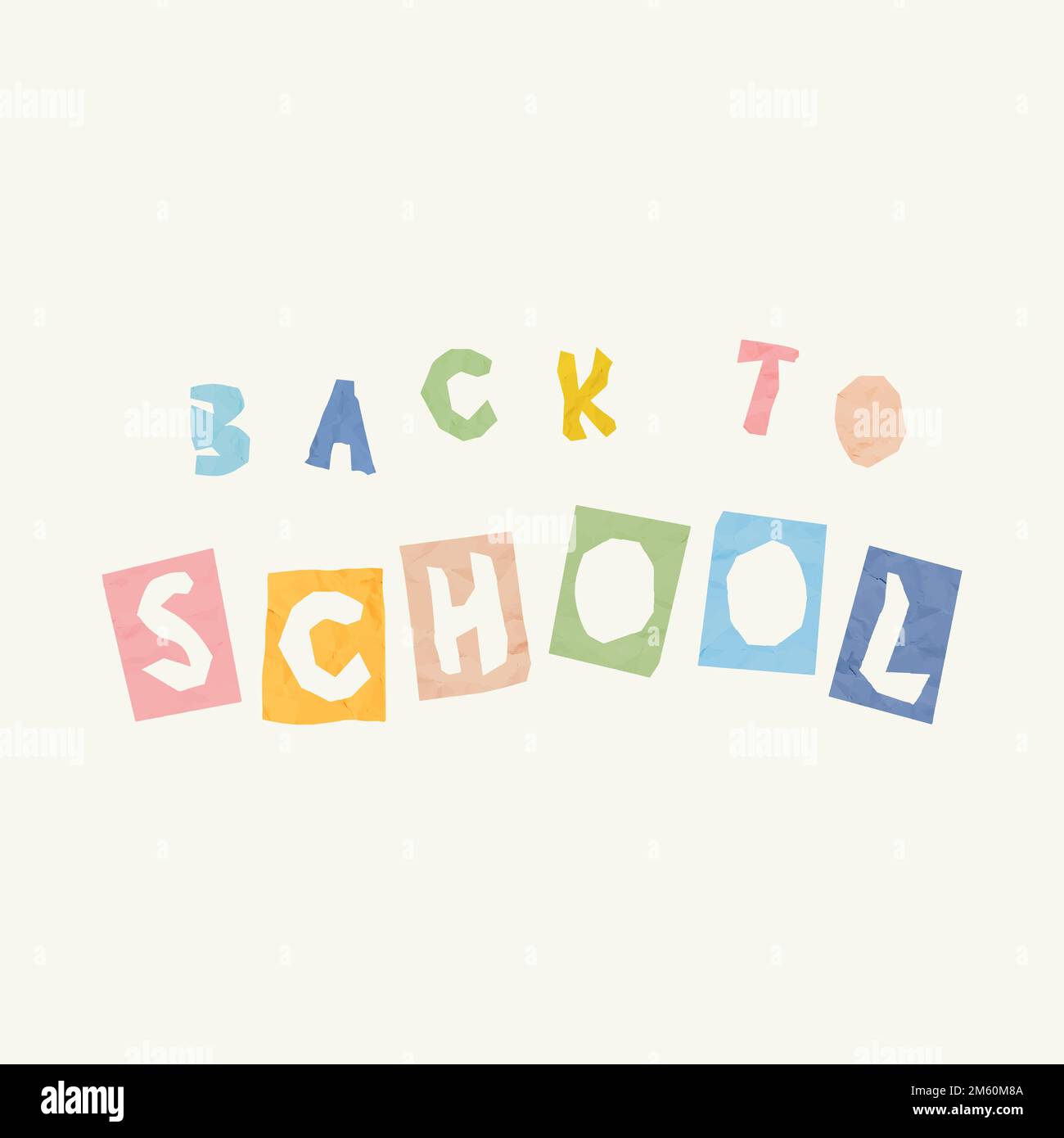 Paper cutout font BACK TO SCHOOL vector typography Stock Vector Image ...
