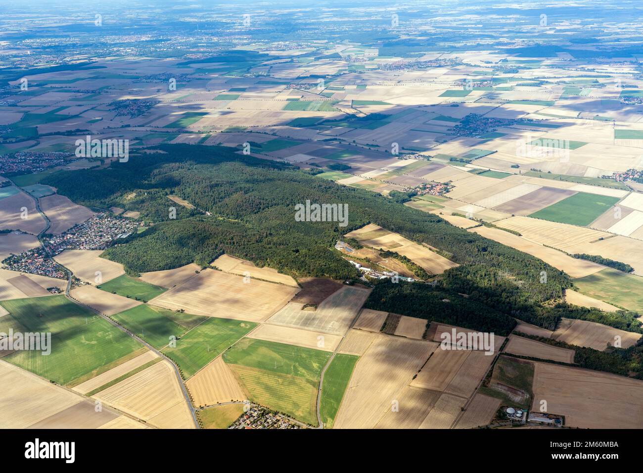 Aerial view of the Asse, nuclear, forest, low mountain range, salt dome ...