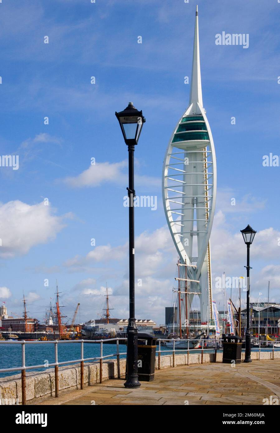 spinnaker tower viewed from capstan square on spice island in ...