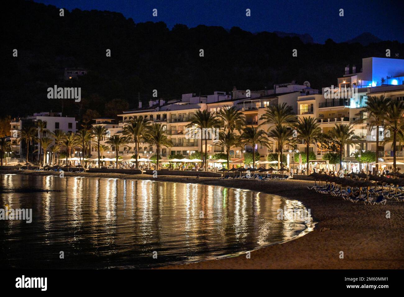 Promenade, Hotels, Port de Soller Bay, Majorca, Spain Stock Photo - Alamy