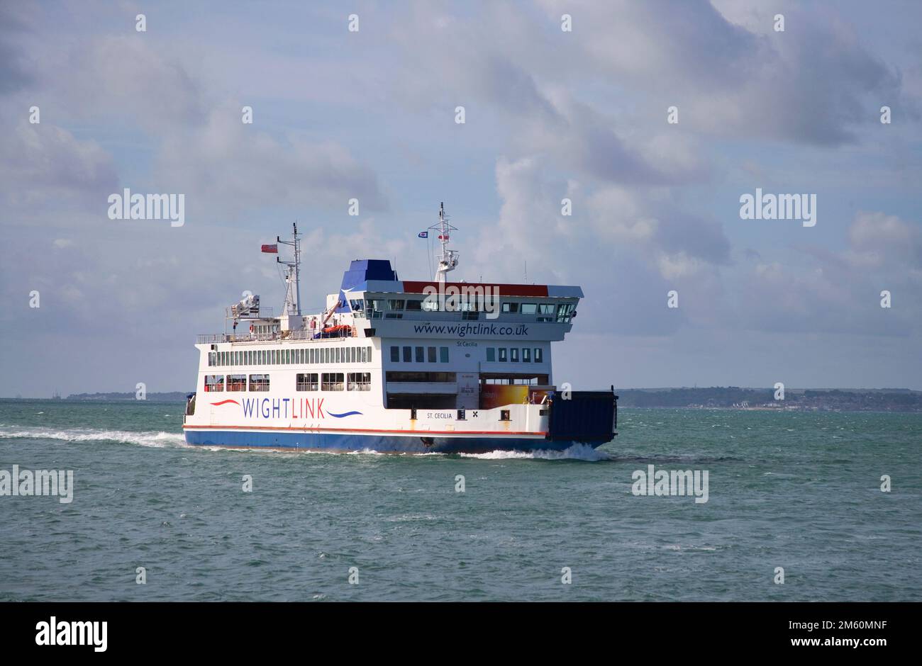 the wightlink ferry crossing the solent in portsmouth harbour hampshire ...