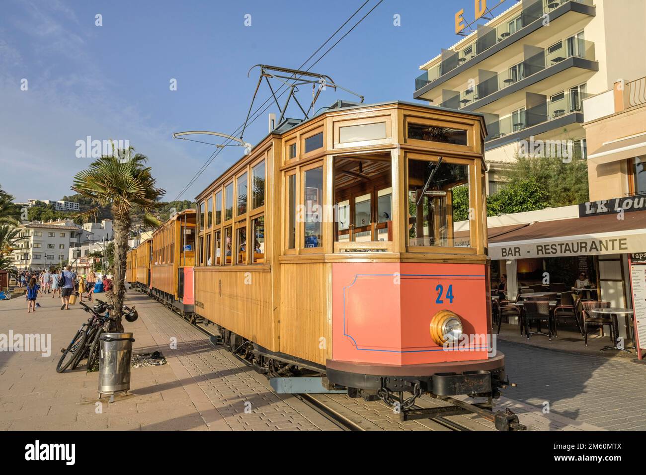 Tren des Soller Historic Tramway, Port de Soller, Majorca, Spain Stock ...