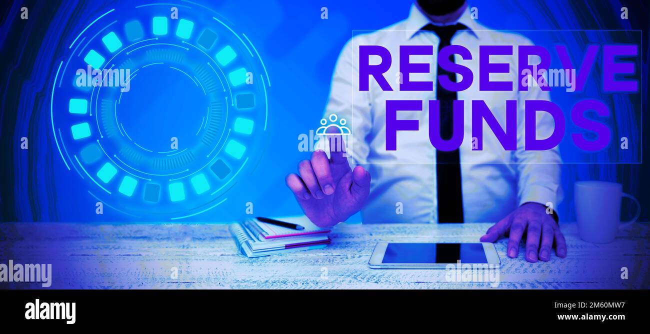 Conceptual caption Reserve Funds. Business showcase money released from ...