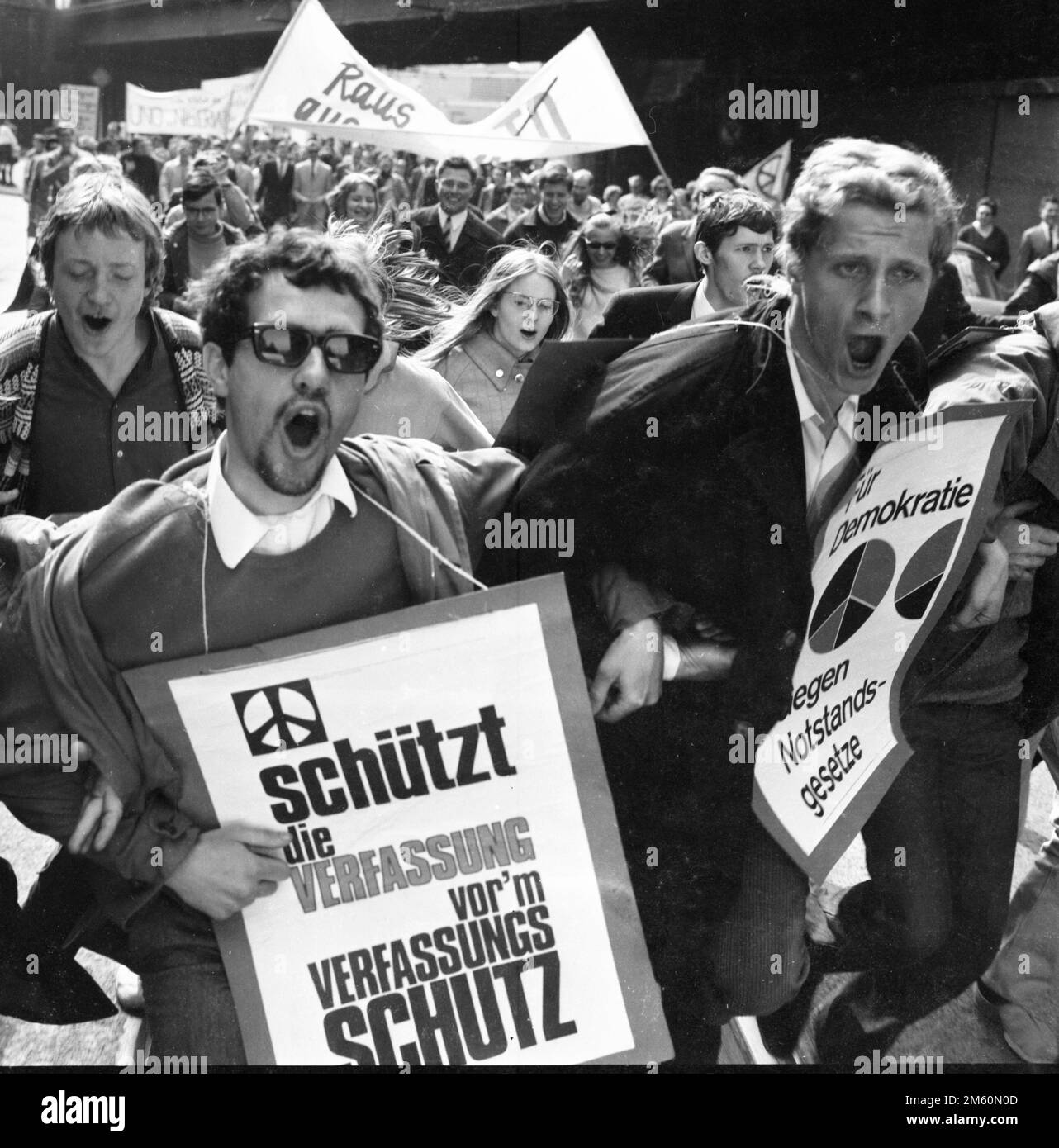 The Easter March 1968, Germany, demonstrated for peace with the main ...