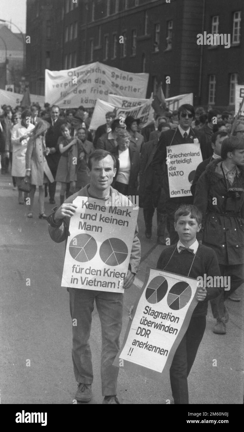 The Easter March 1968, Germany, demonstrated for peace with the main ...