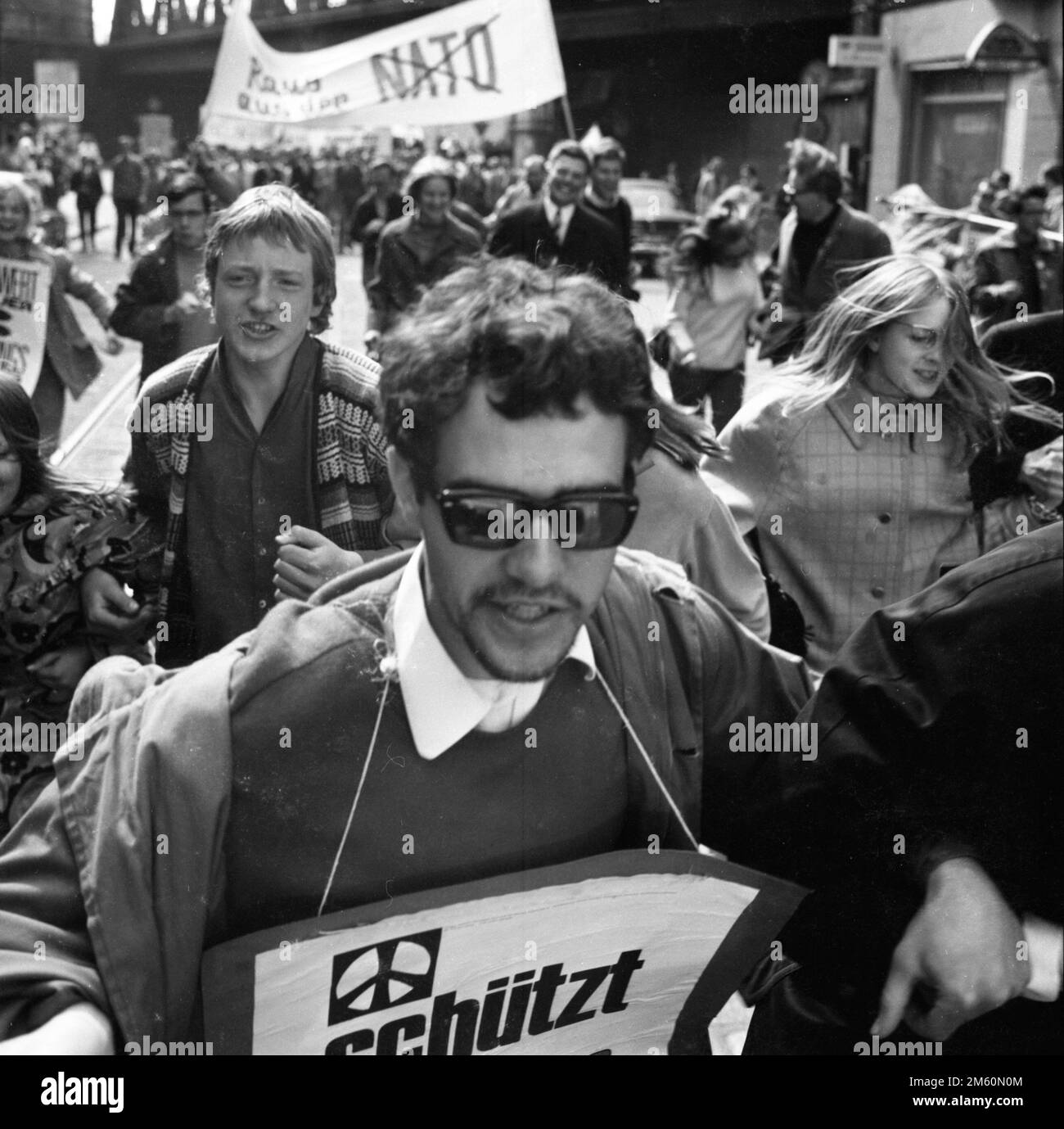The Easter March 1968, Germany, demonstrated for peace with the main ...