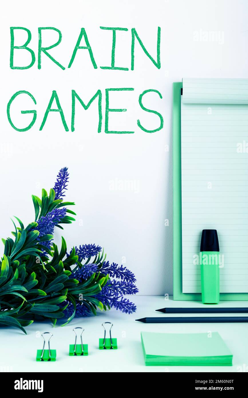 Hand writing sign Brain Games. Word Written on psychological tactic to ...