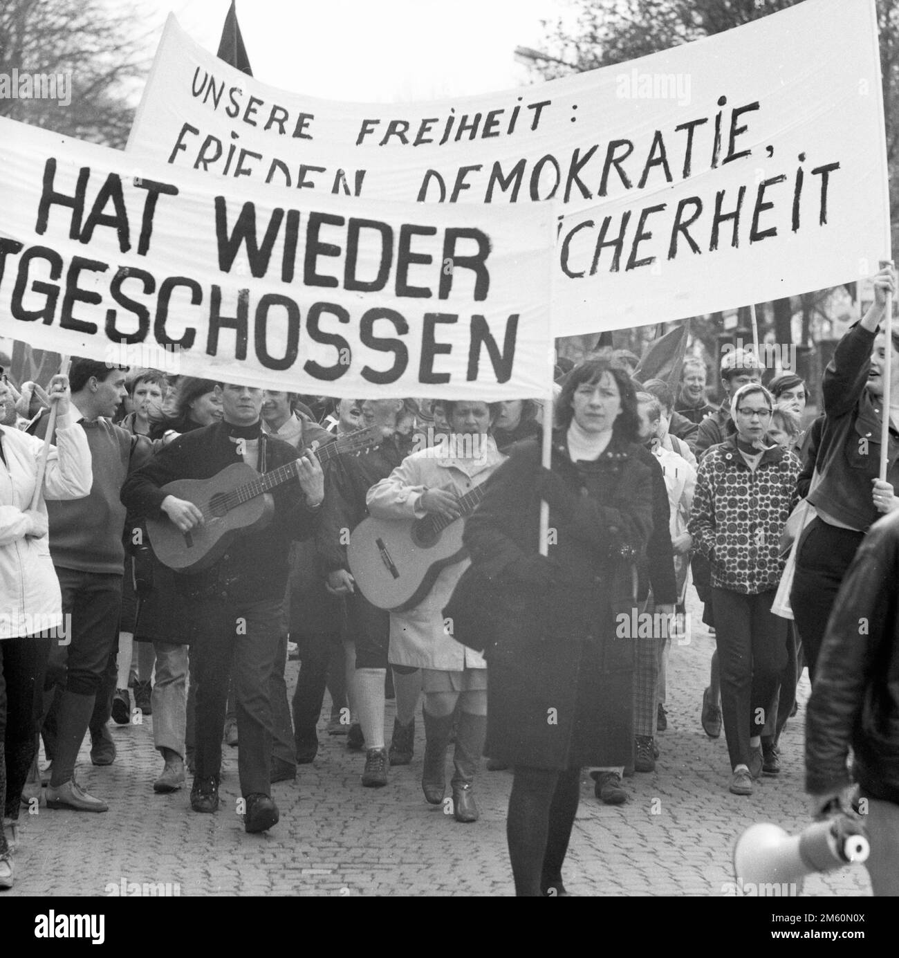 The Easter March 1968, Germany, demonstrated for peace with the main ...