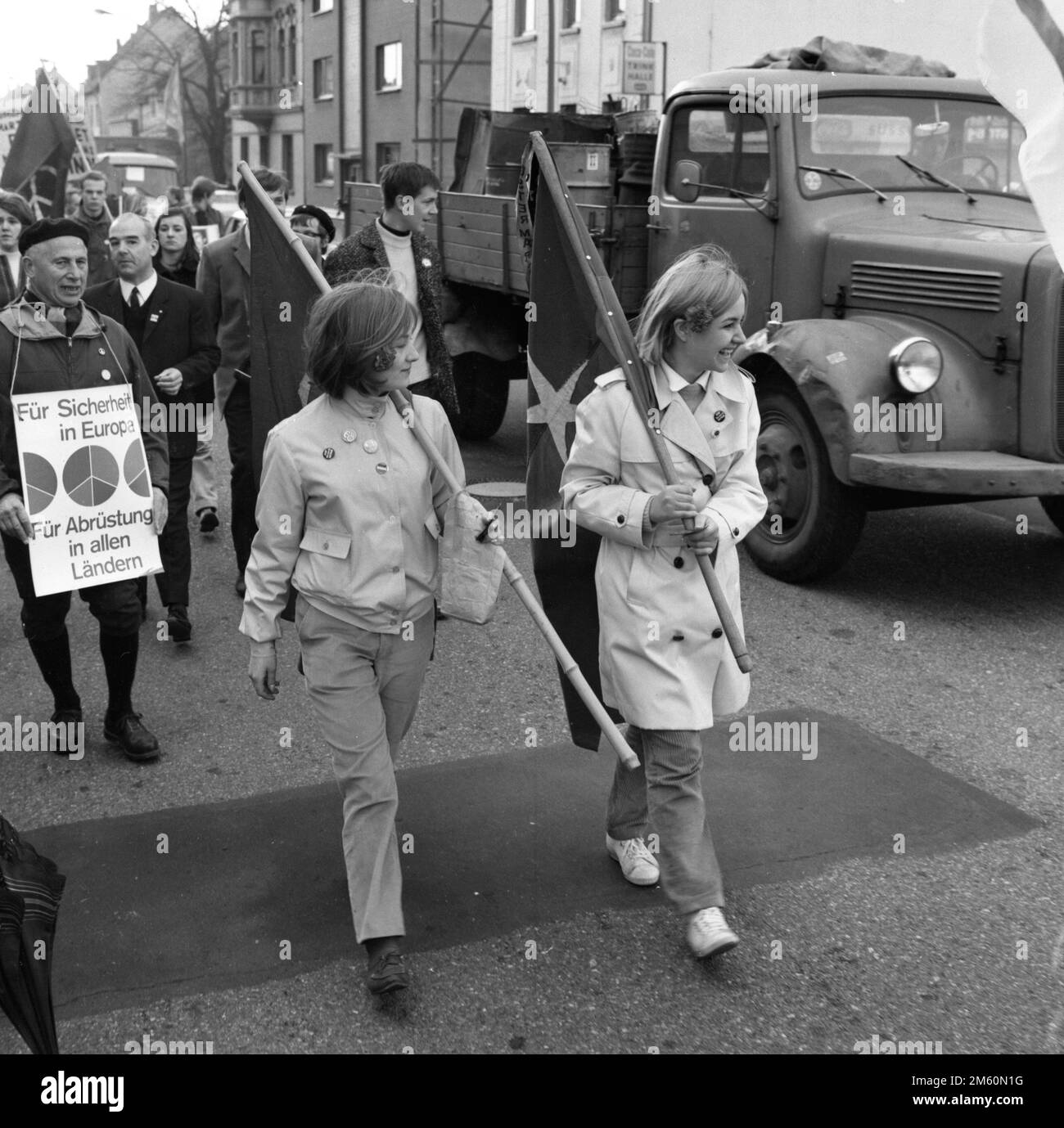 The Easter March 1968, Germany, demonstrated for peace with the main ...