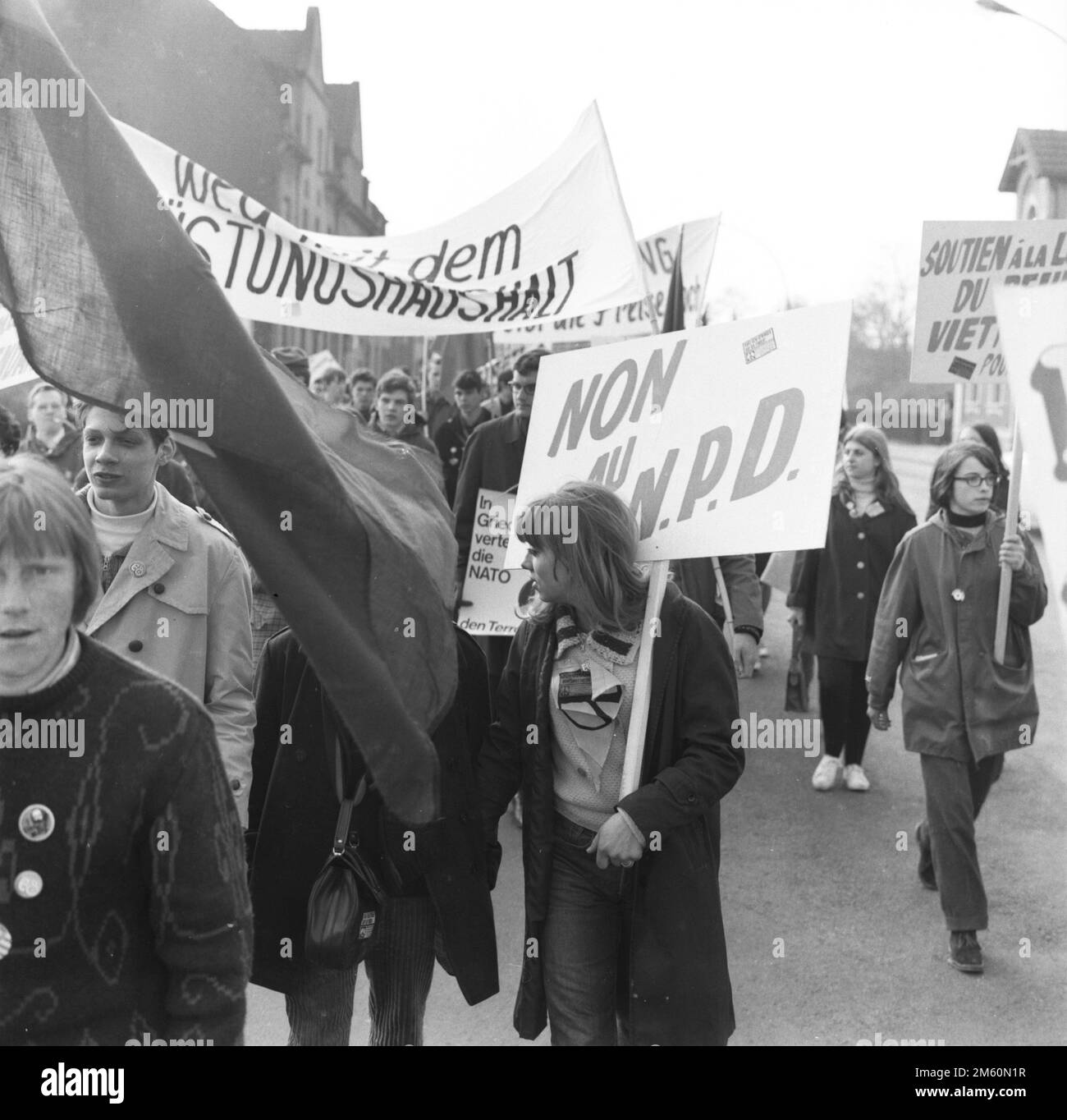The Easter March 1968, Germany, demonstrated for peace with the main ...