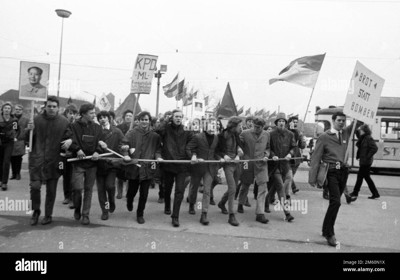 The Easter March 1968, Germany, demonstrated for peace with the main ...