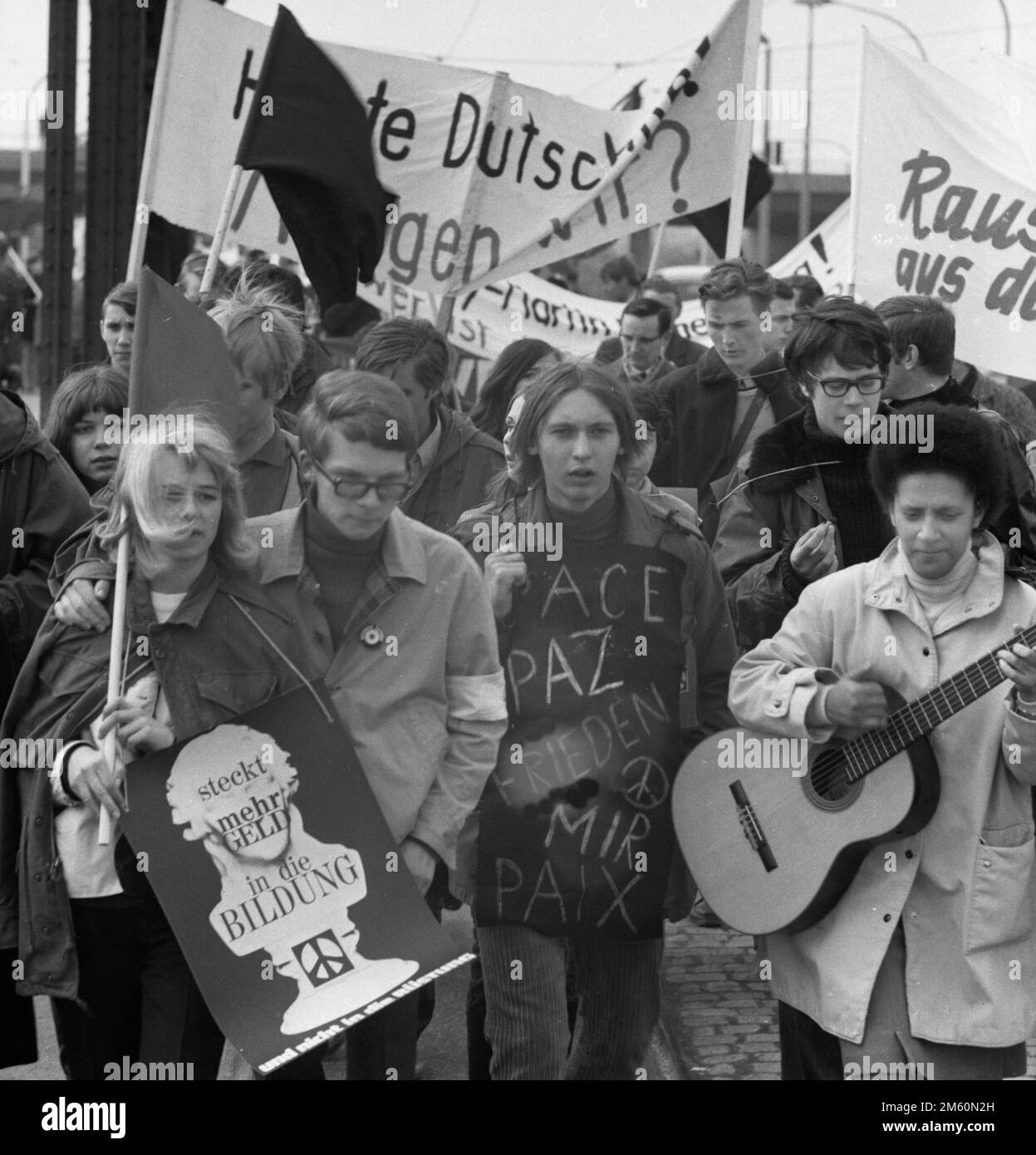 The Easter March 1968, Germany, demonstrated for peace with the main ...