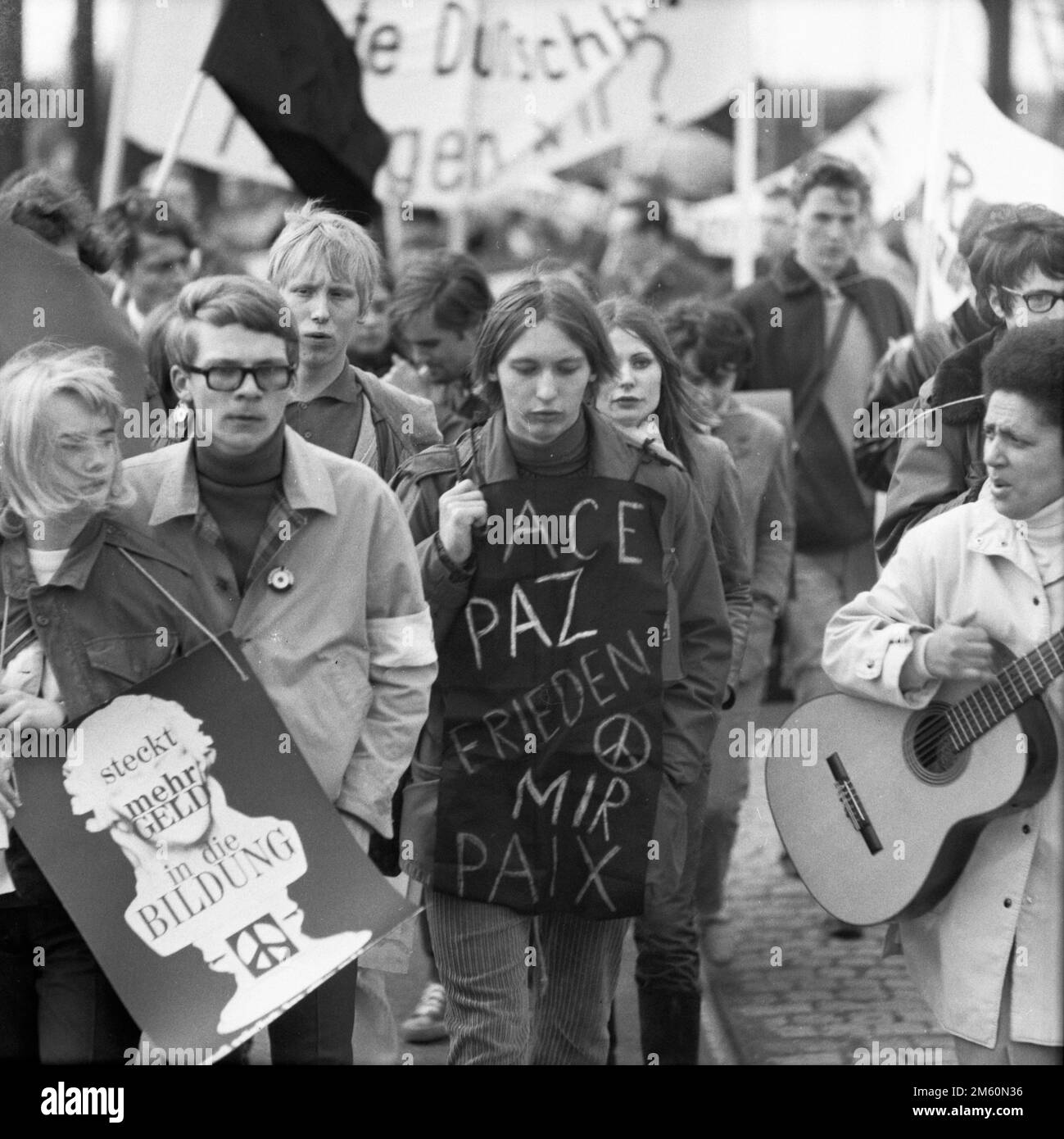 The Easter March 1968, Germany, demonstrated for peace with the main ...
