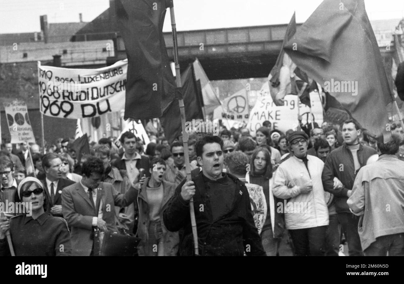 The Easter March 1968, Germany, demonstrated for peace with the main ...