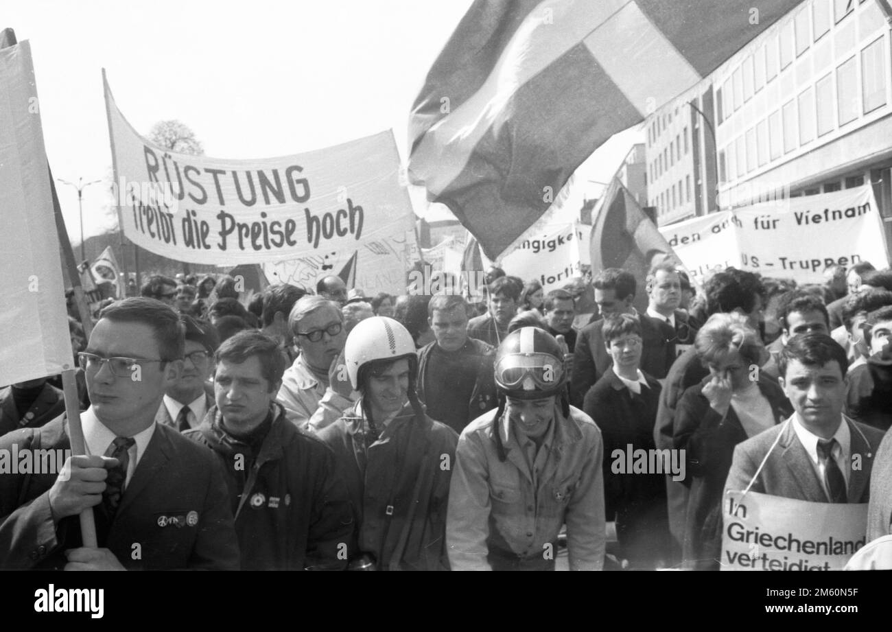 The Easter March 1968, Germany, demonstrated for peace with the main ...