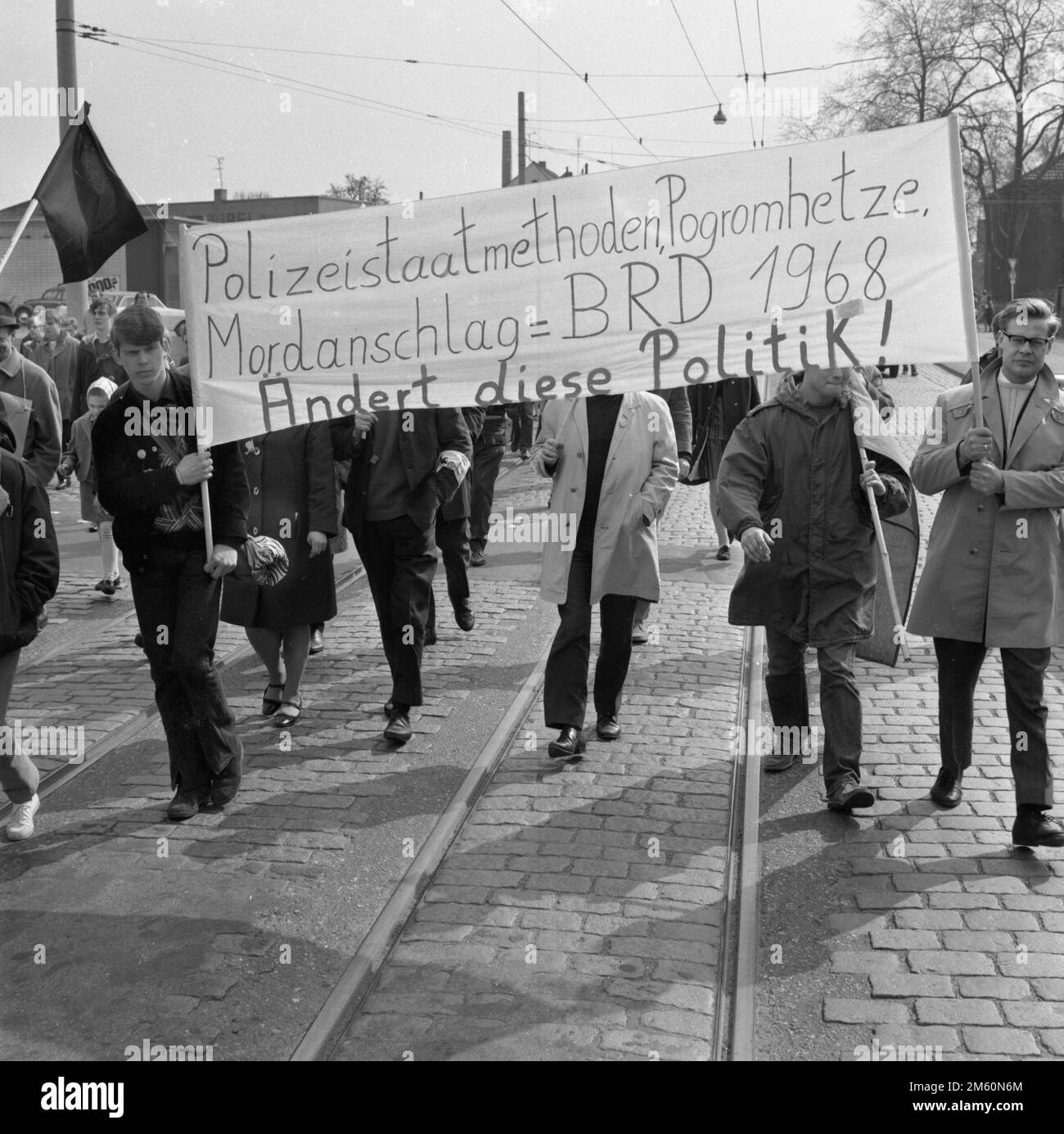 The Easter March 1968, Germany, demonstrated for peace with the main ...